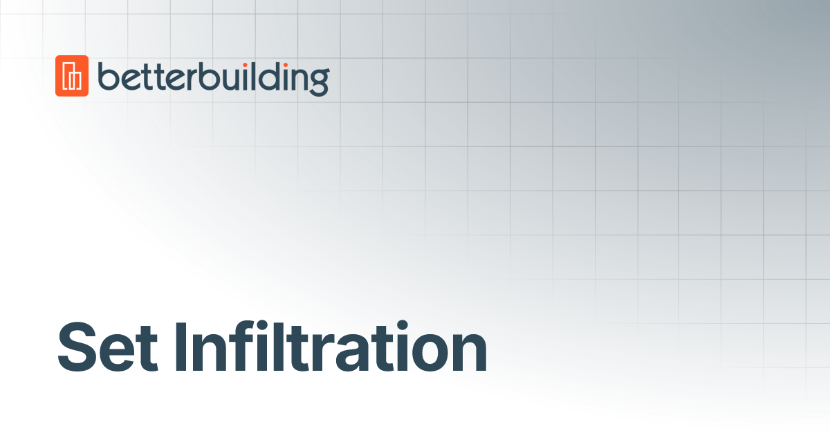 Set Infiltration | Better Building Docs