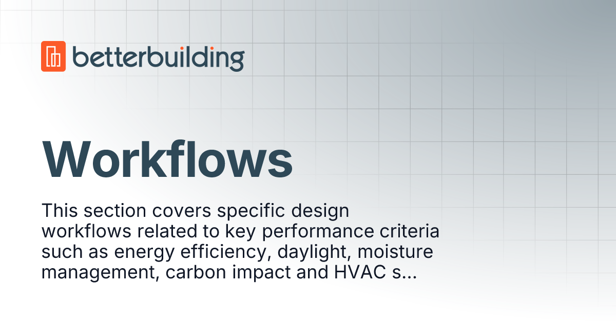 Workflows | Better Building Docs