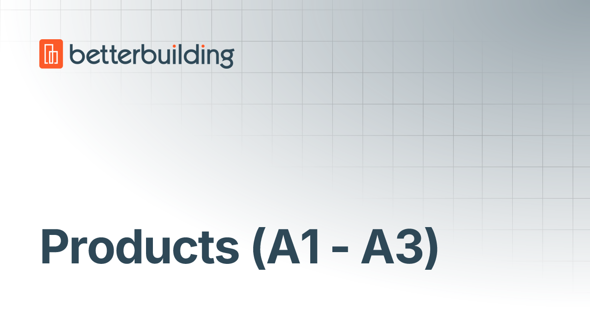Products (A1 - A3) | Better Building Docs