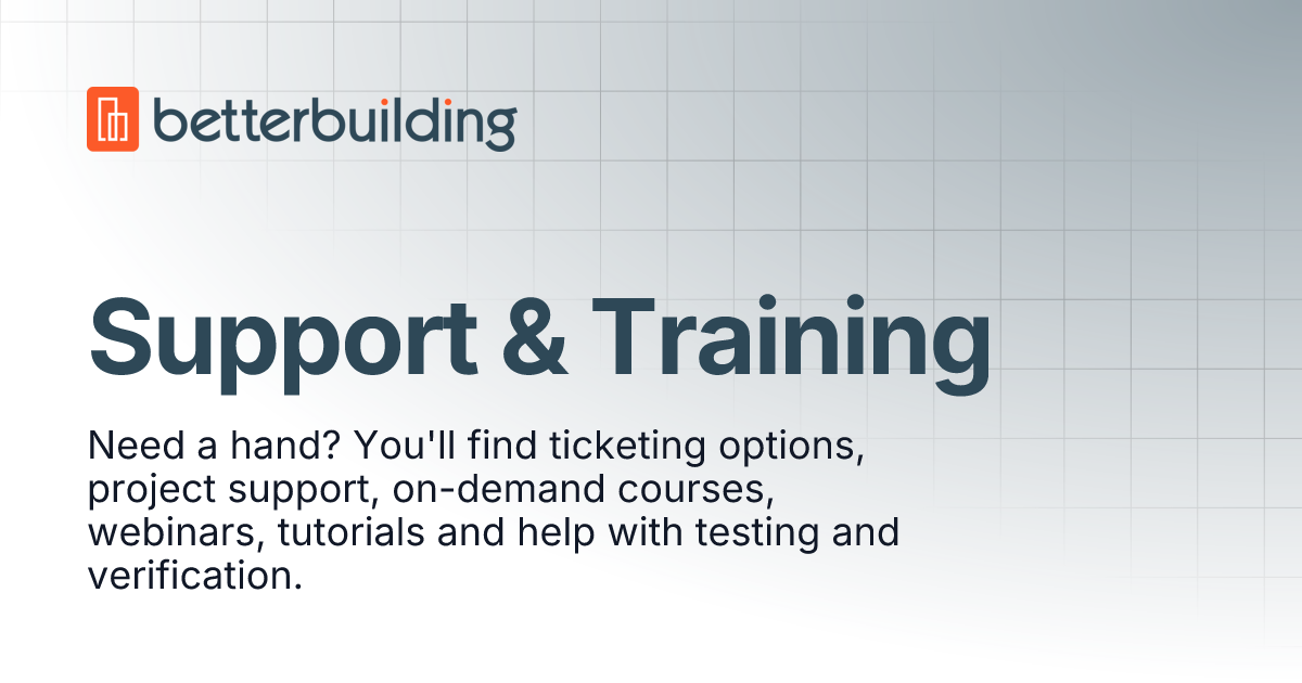 Support & Training | Better Building Docs